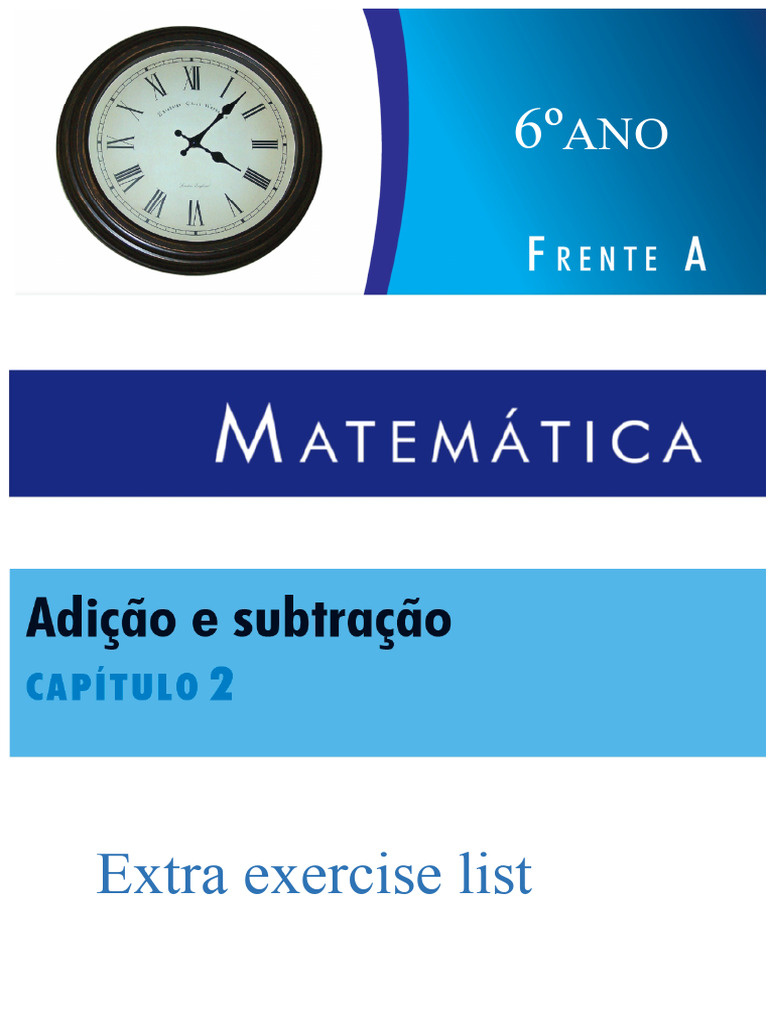 Supplement - Extra Math List - 6th Grade - Book 1 - Chapter 02 FA | PDF ...