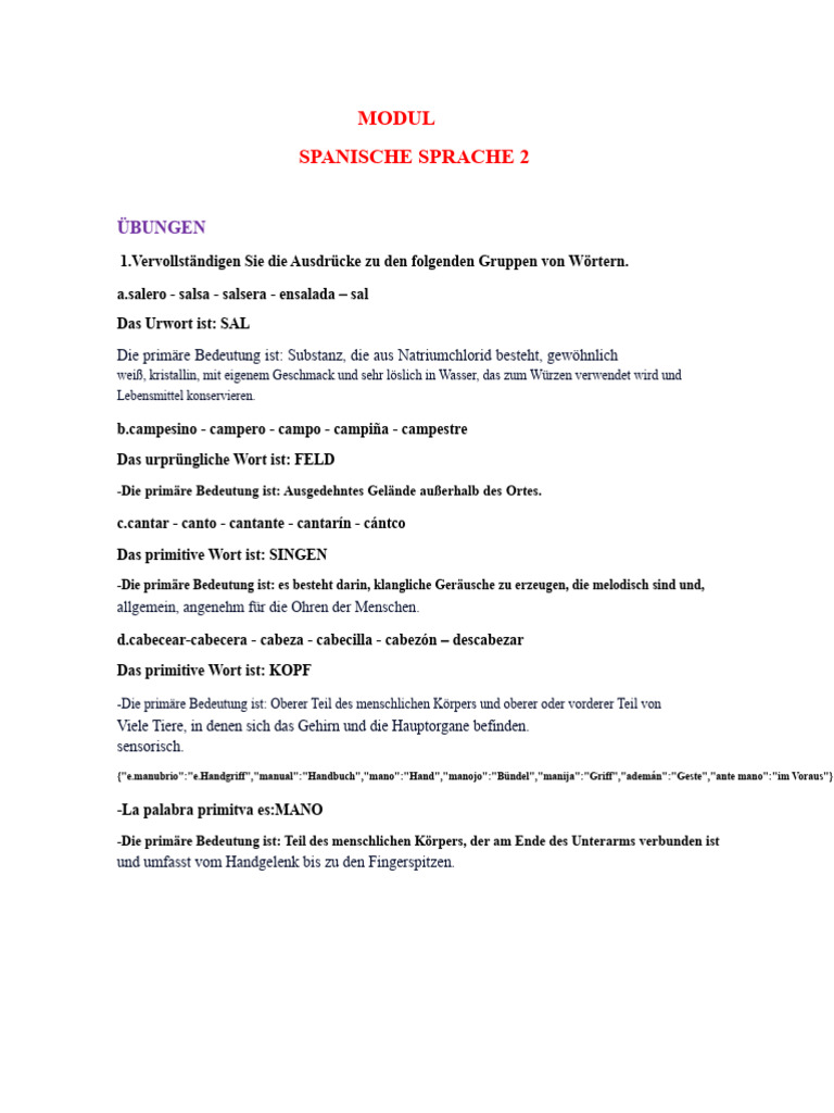 MODUL SPANISCHE SPRACHE.2. | PDF