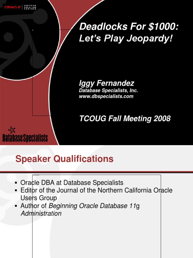 Deadlocks | PDF | Database Transaction | Oracle Database