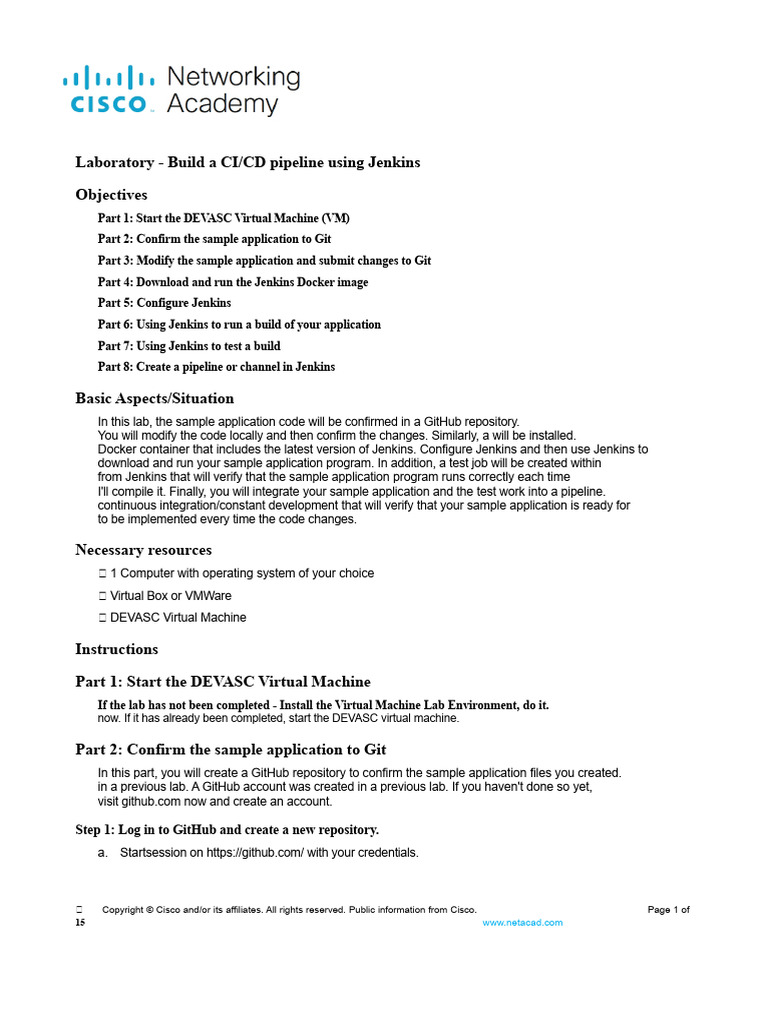 6.3.6-lab---build-a-ci-cd-pipeline-using-jenkins | PDF | Computing | Software