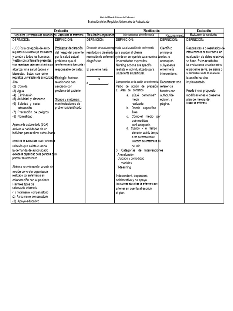 Plan de Cuidado de Enfermería Efectivo | PDF | Enfermería | Cuidado de ...