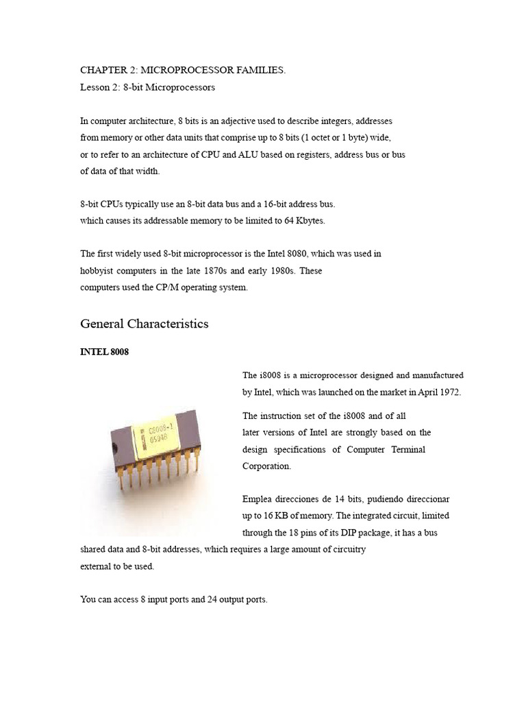 8-bit Microprocessors | PDF | Computer Engineering | Computer Architecture