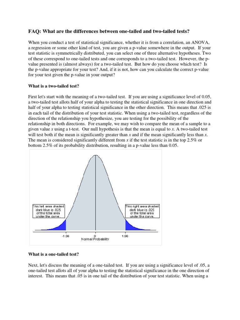Two Tailed & One Tailed | PDF | Statistical Hypothesis Testing | P Value