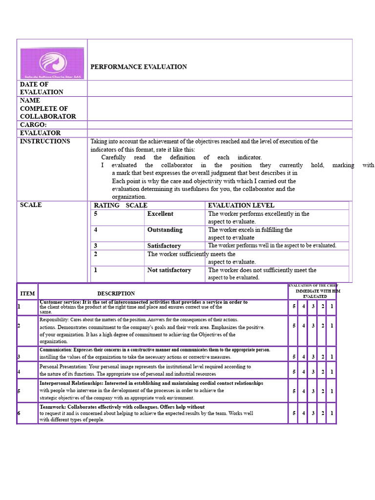 PERFORMANCE EVALUATION BEAUTY SALON | PDF | Performance Appraisal ...