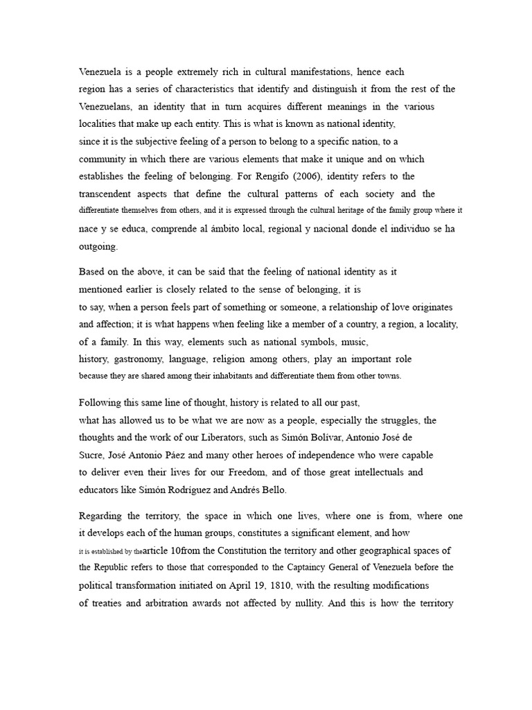 Understanding Venezuelan National Identity | PDF | Value (Ethics)