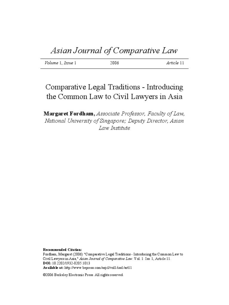 Comparative Legal Traditions | PDF | Precedent | Common Law