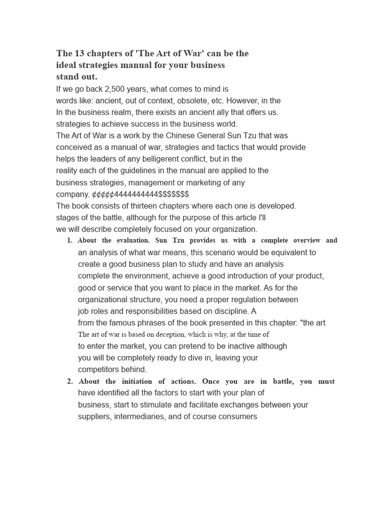 The 13 chapters of The Art of War | PDF | The Art Of War