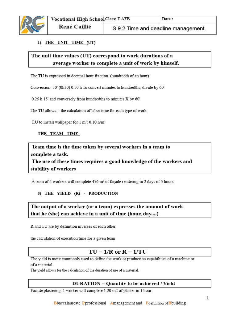 Course THE UNIT TIME Prof PDF | PDF | Flooring | Tile