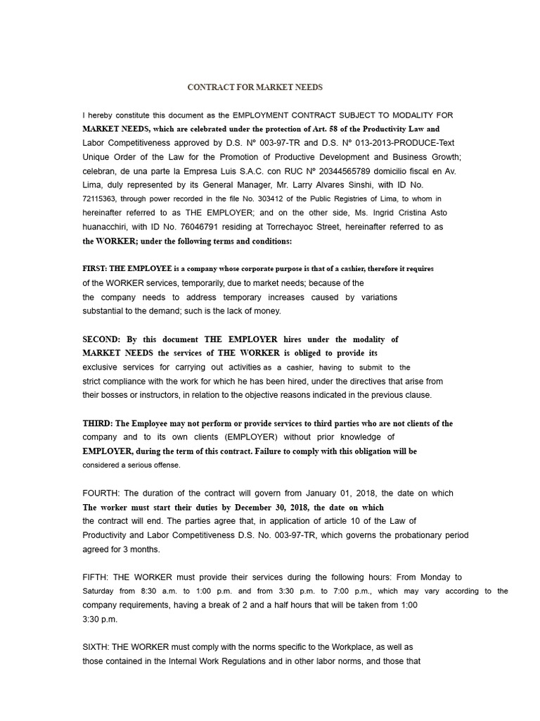 Small Business Contract Template | PDF | Employment | Business