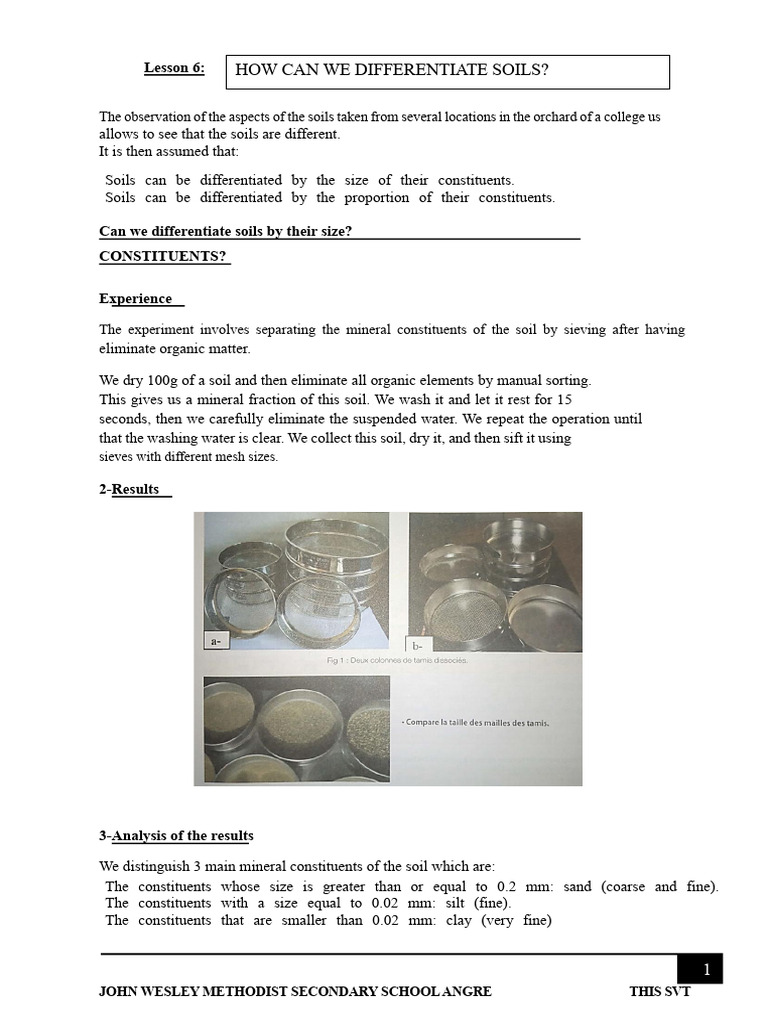 SOIL TEXTURE SHEET 4th Grade | PDF | Soil | Natural Materials
