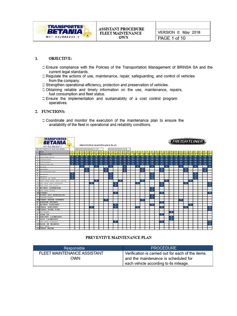 Fleet Maintenance Procedures Guide | PDF | Fuel Economy In Automobiles ...