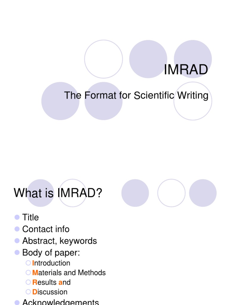 Understanding the IMRAD Format | PDF