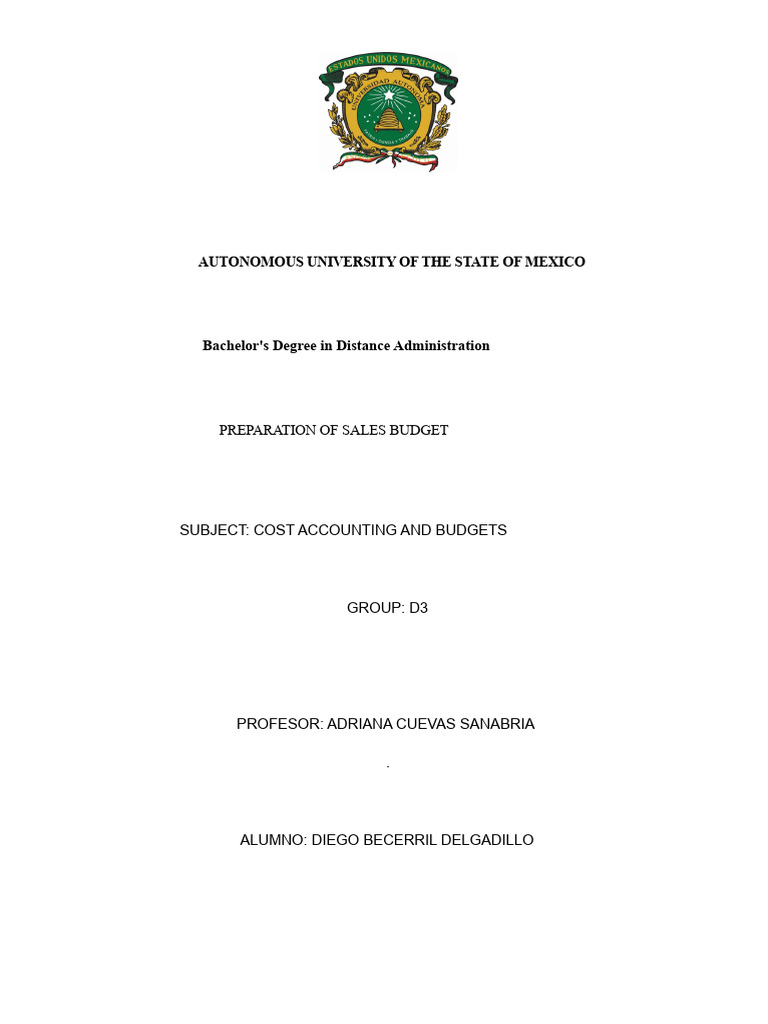 PREPARATION OF SALES BUDGET | PDF | Inventory | Expense