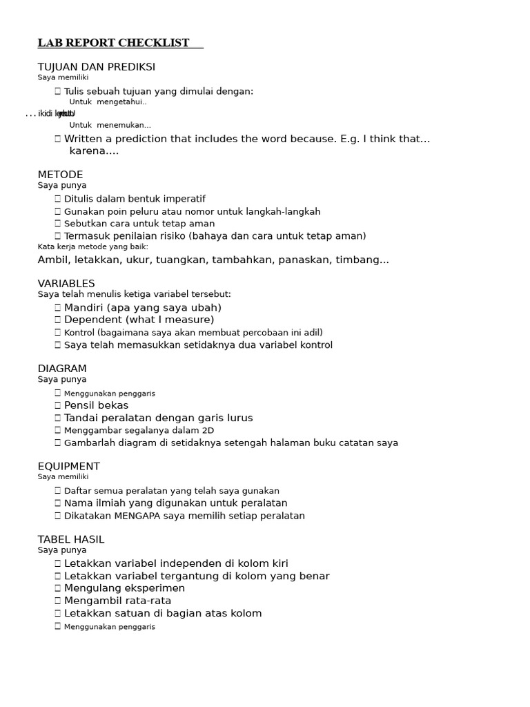 Panduan Lengkap Laporan Lab Ilmiah | PDF