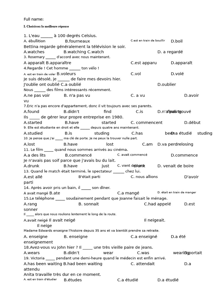 Quiz de grammaire française et reformulations | PDF