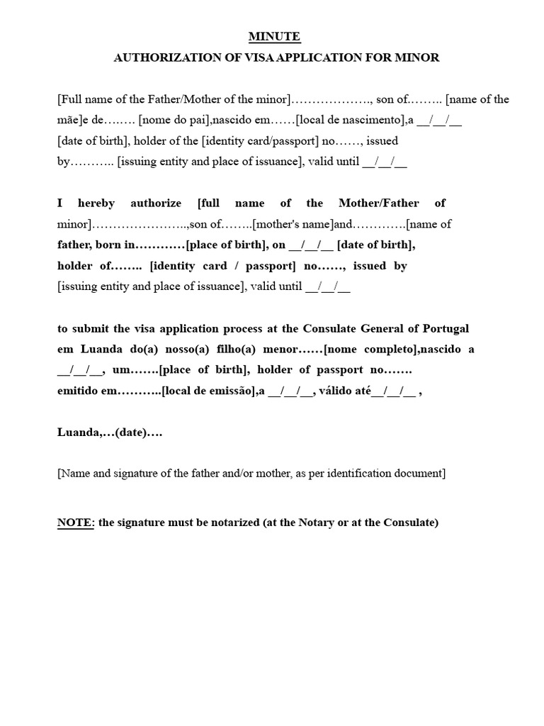 Draft 170716-Aut Presentation Request For Minor's Visa | PDF