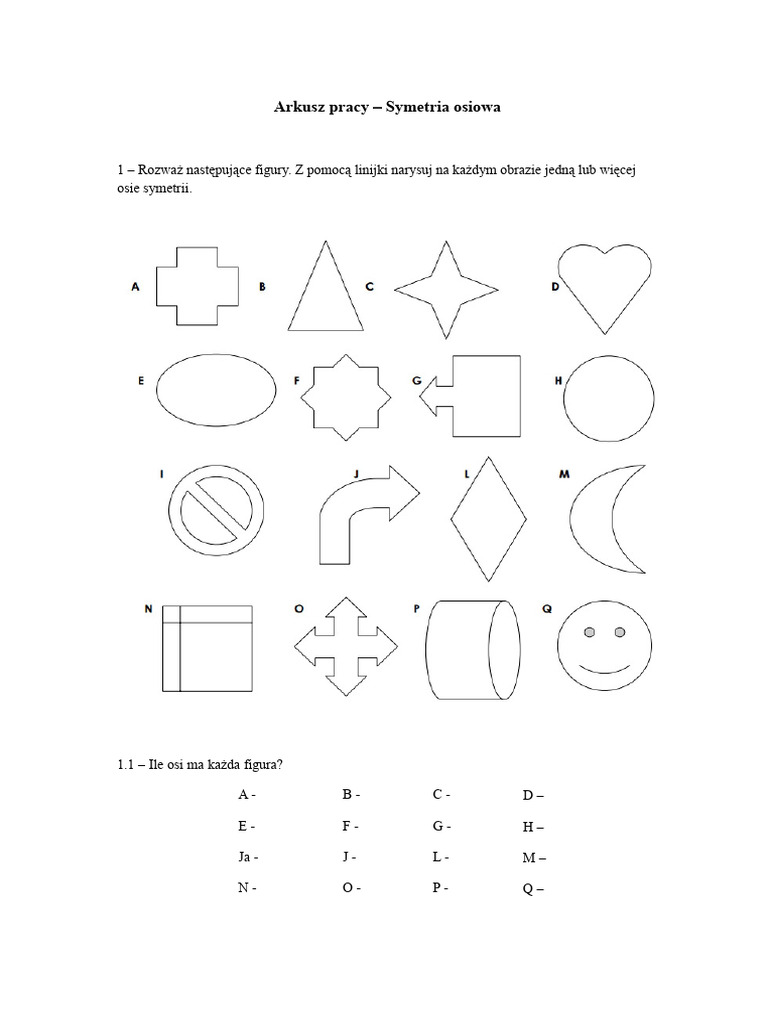 Karta Symetria Oś | PDF