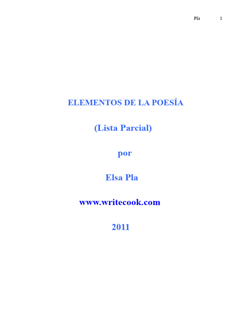 ELEMENTOS DE LA POESÍA.pdf | PDF | Metro (poesía) | Poesía