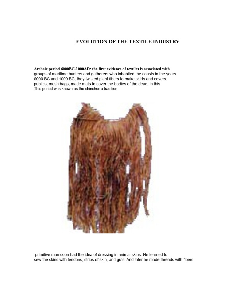 Textile Industry Evolution Overview | PDF | Textiles | Spinning (Textiles)