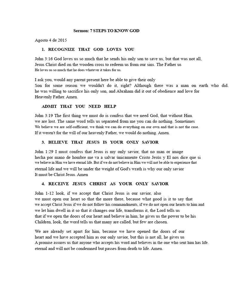 7 Steps to Know God and Find Salvation | PDF | Jesus | Eternal Life ...