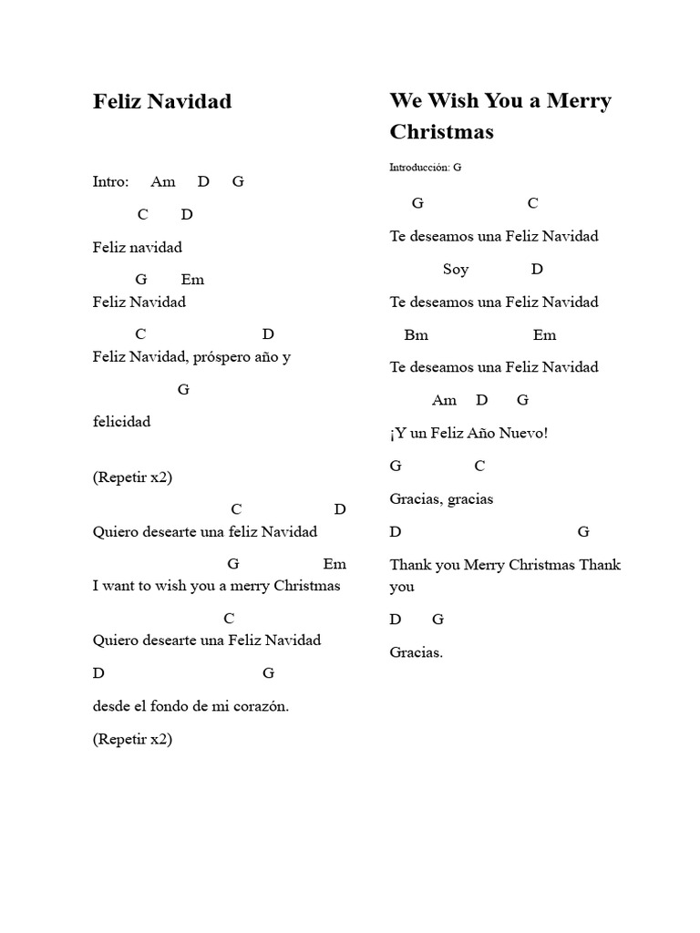 Letra de "Feliz Navidad" | PDF