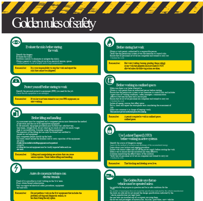 Golden Rules CBRE HSE PDF | PDF | Motorcycle | Safety
