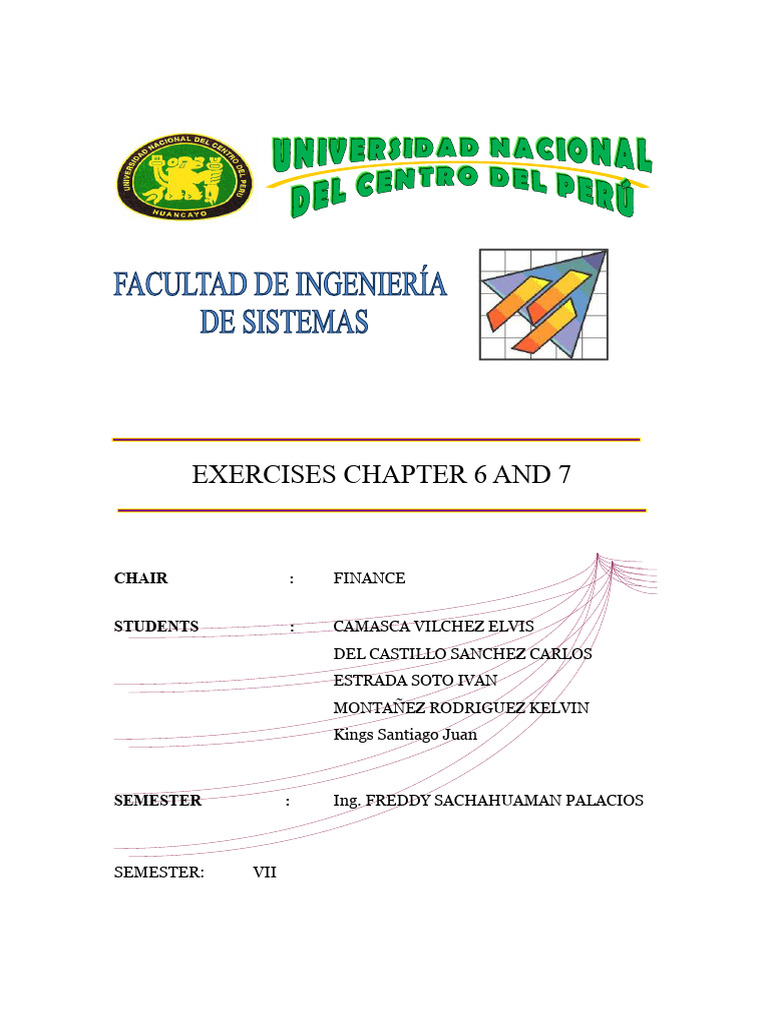 Exercises Chapter 6 and 7 | PDF | Cost Of Goods Sold | Expense