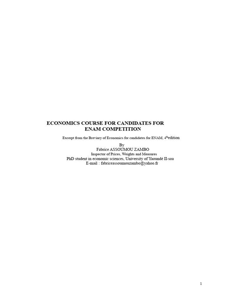 Economics Course | PDF | Cost Of Living | Economics