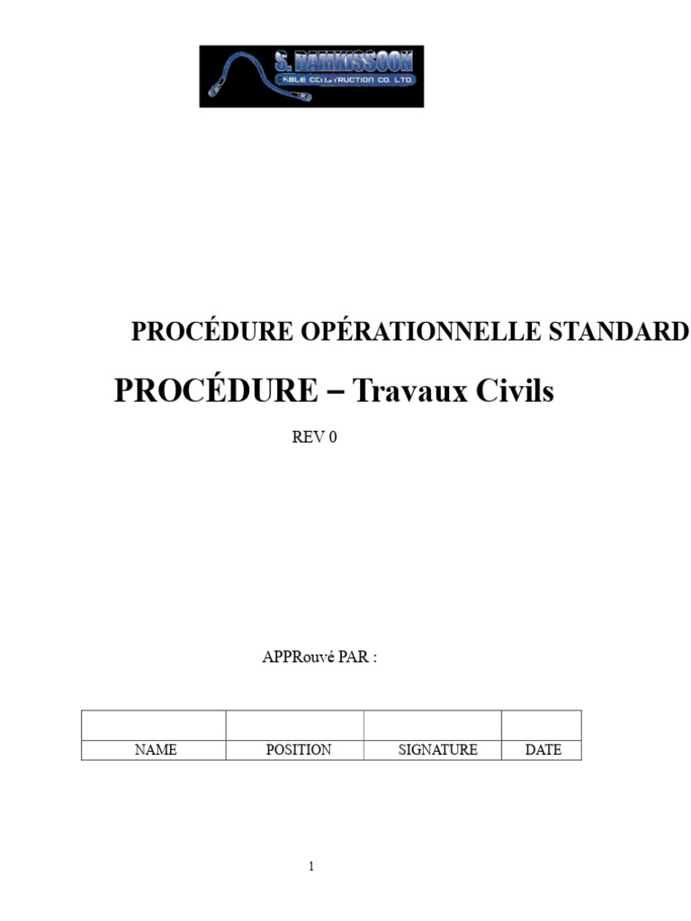 Procédure pour Travaux Civils et Fondations | PDF | Sécurité | Béton