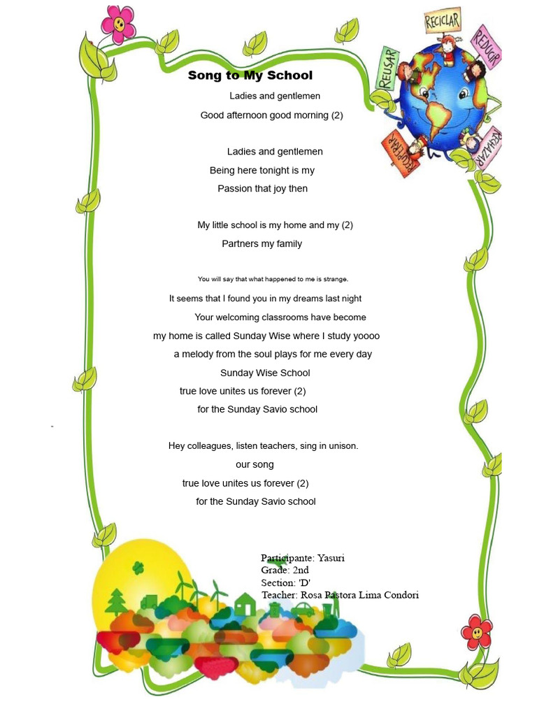 Song To My School | PDF