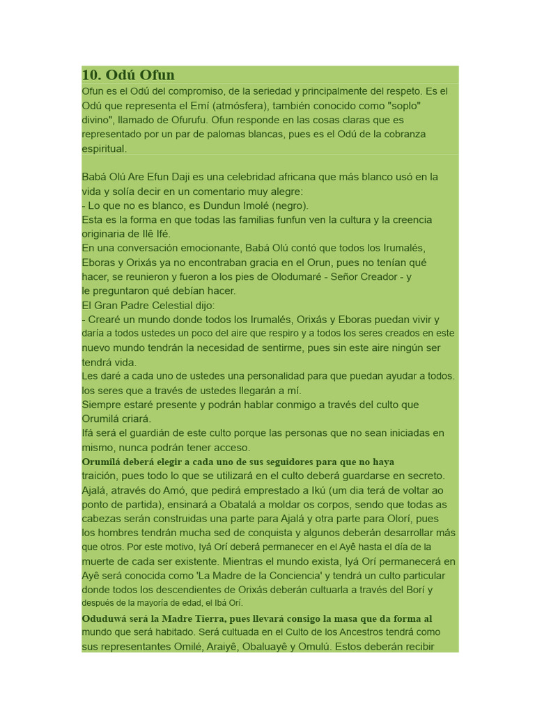 10 Odú Ofun | PDF