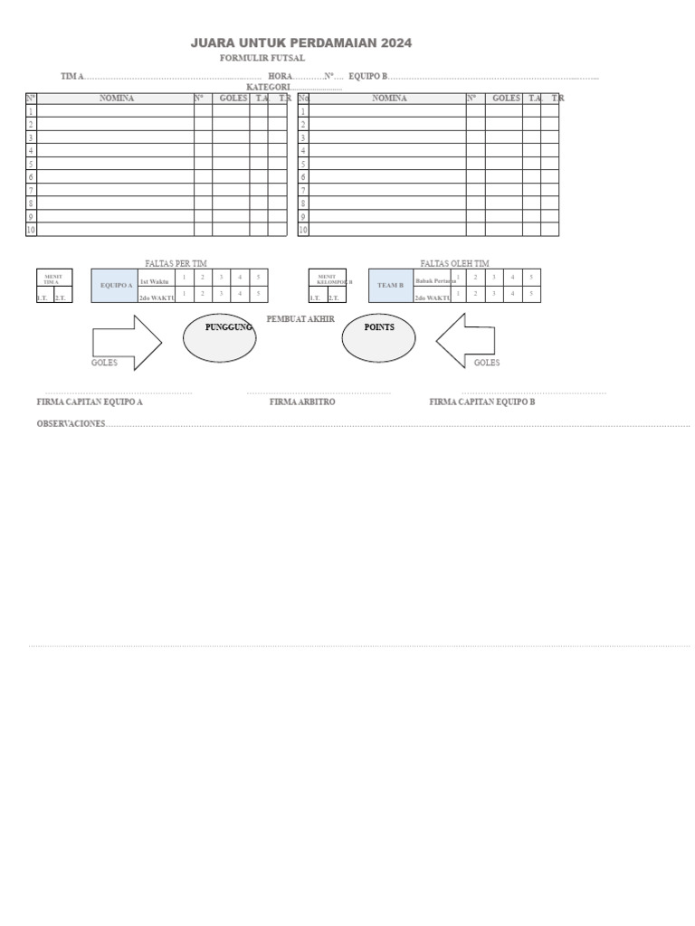 Formulir Futsal | PDF