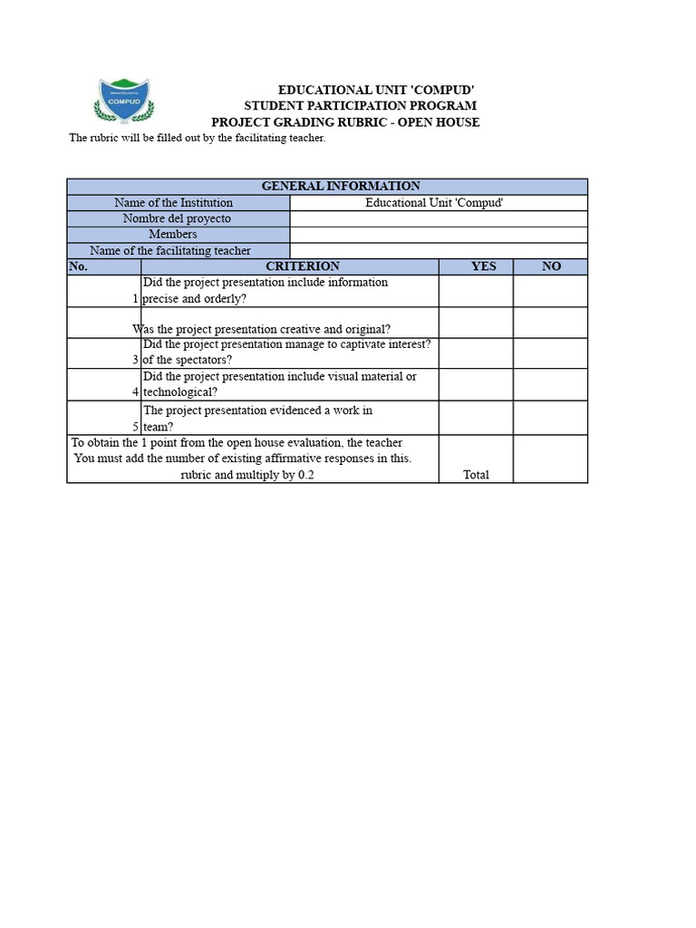 Rubric Assessment Open House | PDF