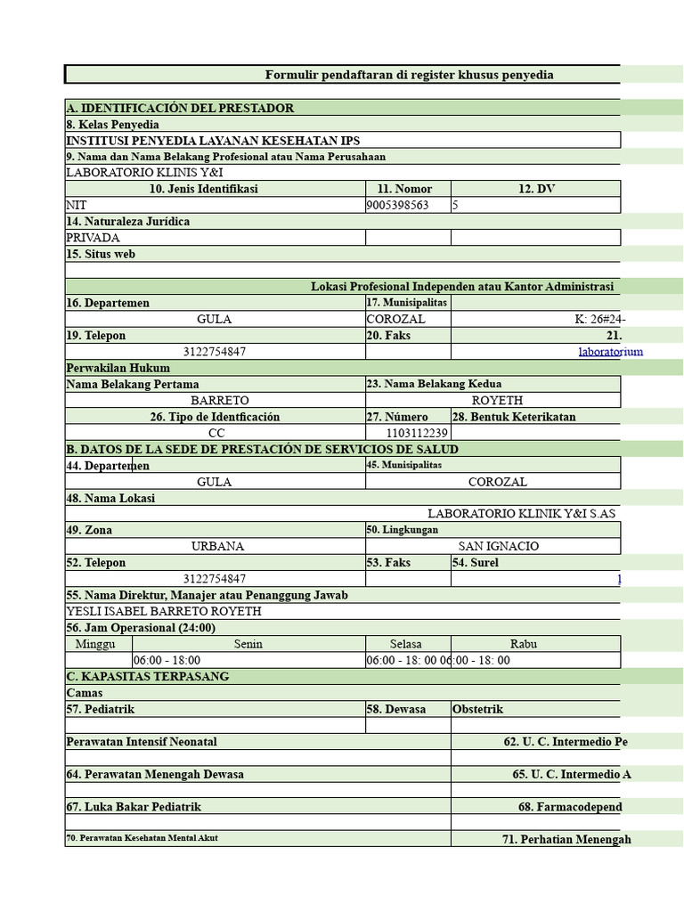 FORMAT REGISTRASI REPS | PDF