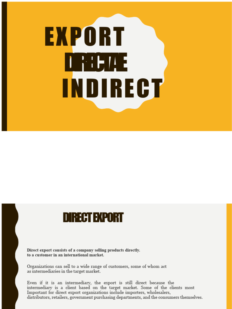 Direct vs Indirect Export Explained | PDF | Exports | Business Process