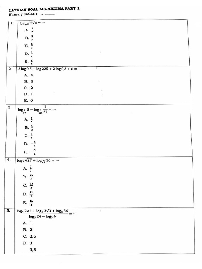Logaritma Kelas 10 | PDF