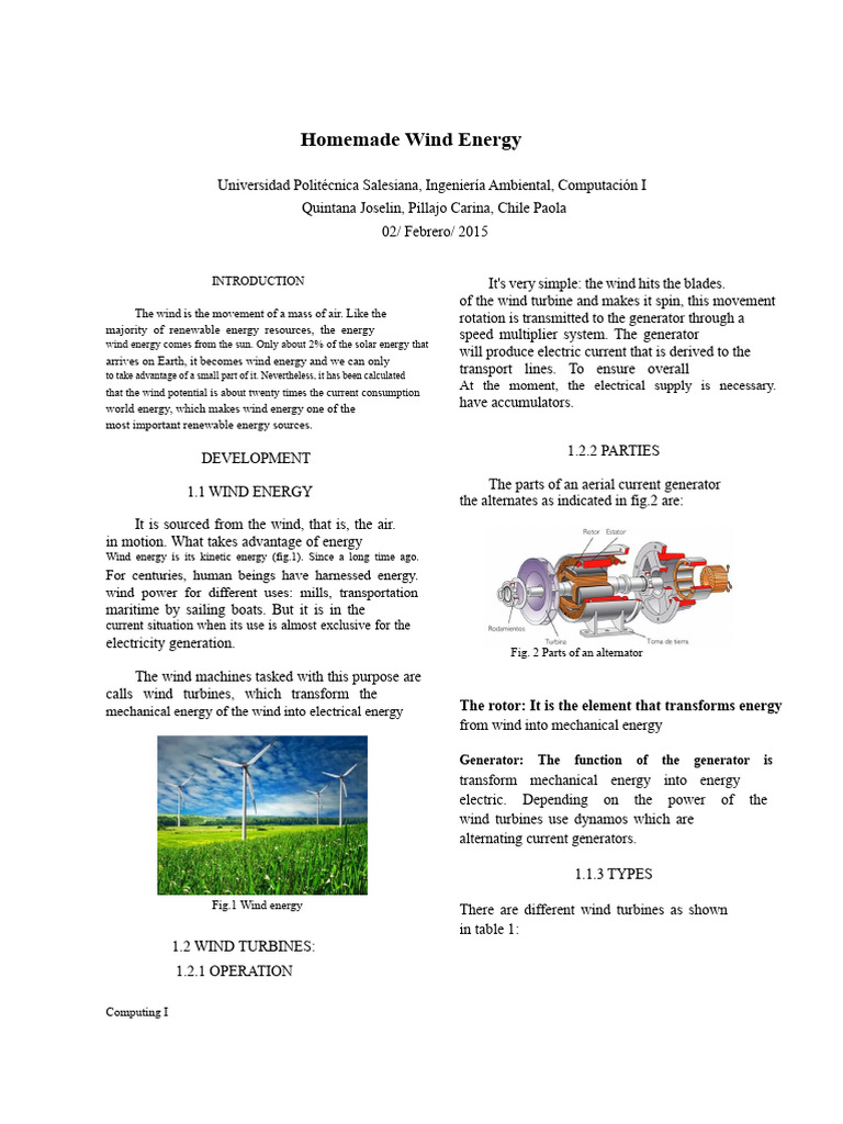 289783417-Paper-WIND ENERGY-HOME | PDF | Wind Power | Electric Generator