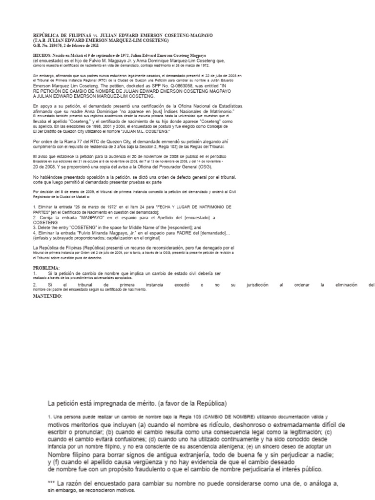 República Contra Coseteng Magpayo | PDF | Gobierno | Justicia