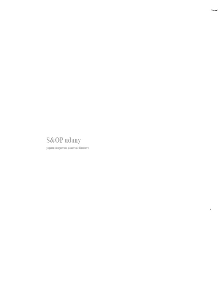 IBP - SOP - Zablokowany Oliver Wight Español PDF | PDF