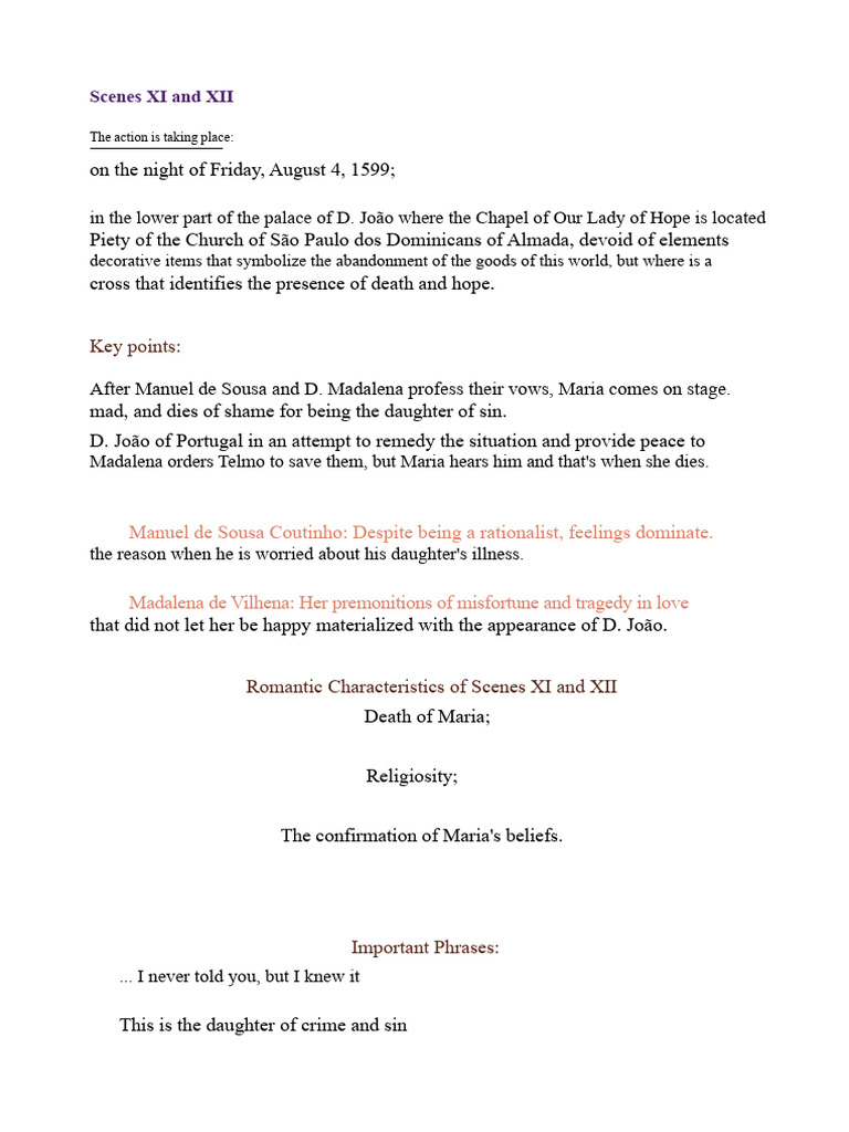 Scenes XI and XII - Brother Luis de Sousa | PDF