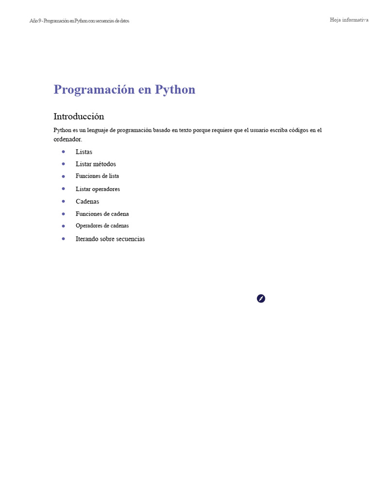 Recurso - Hojas de referencia de Python - Programación en Python con ...