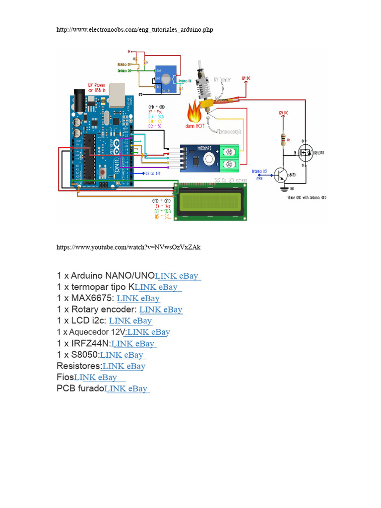 Esquema de Controle PID Com Termopar MAX6675 e Arduino Com Codificador ...