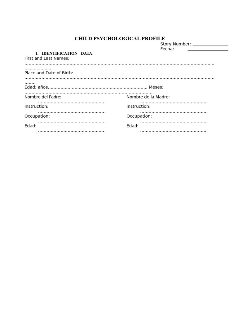 Child Psychological Profile | PDF