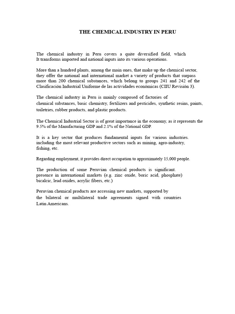 172509576-The Chemical Industry in Peru | PDF | Lima | Peru