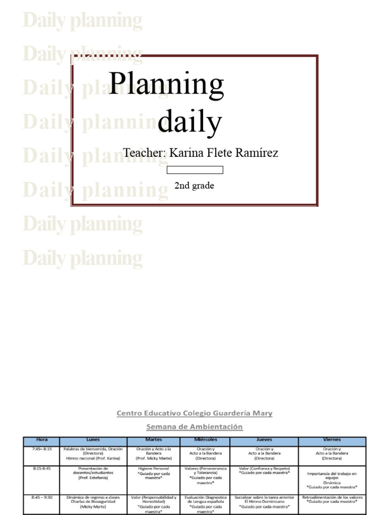 2nd Grade Daily Lesson Plans | PDF | Learning | Cognition