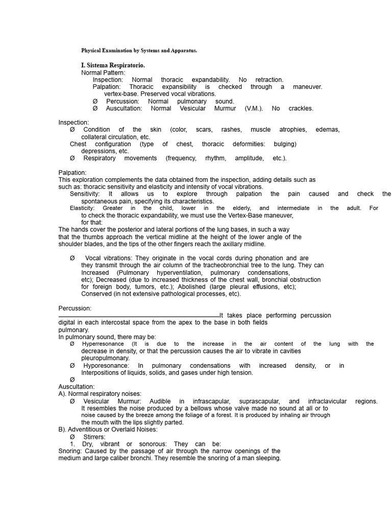 Comprehensive Physical Examination Guide | PDF | Lung | Anatomical ...