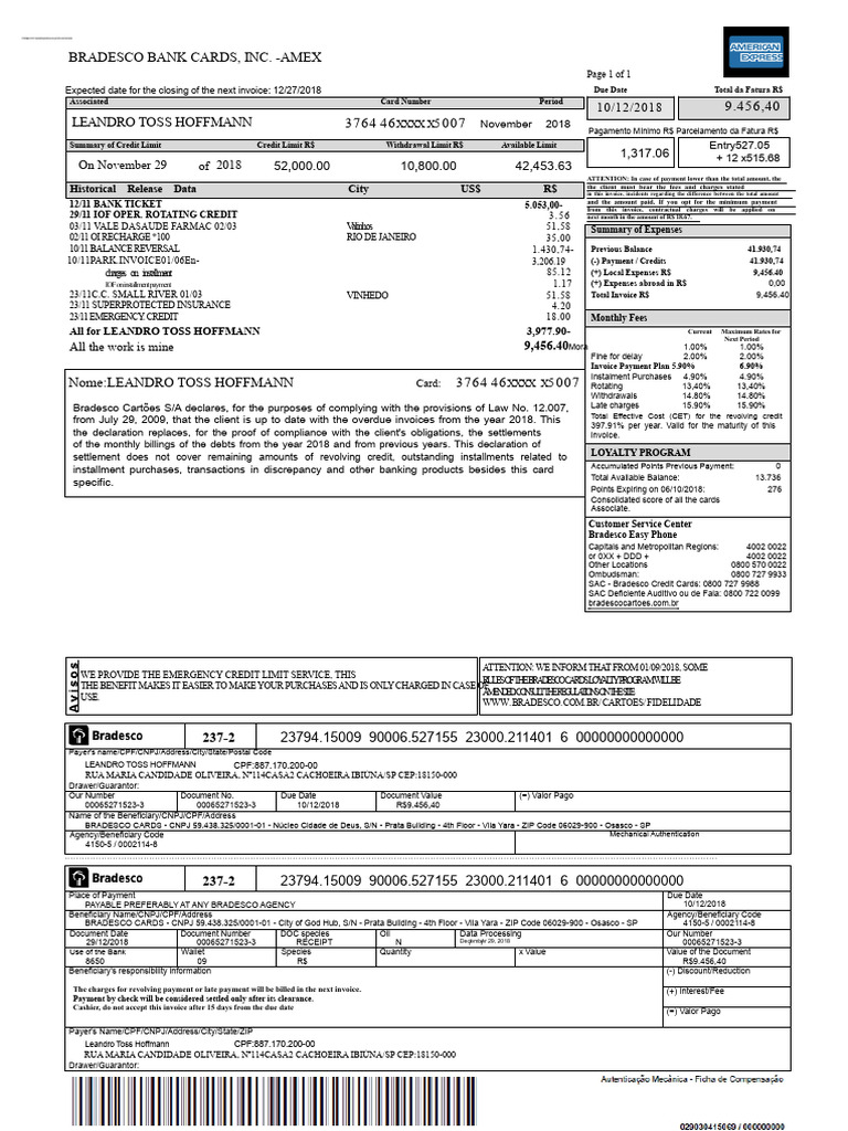 01 Amex Bill | PDF | Credit Card | Payments