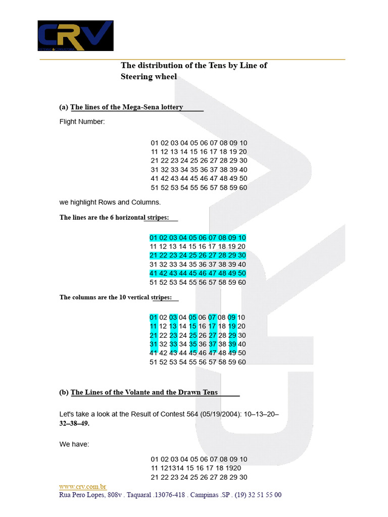 Mega-Sena Lottery Line Distribution Analysis | PDF