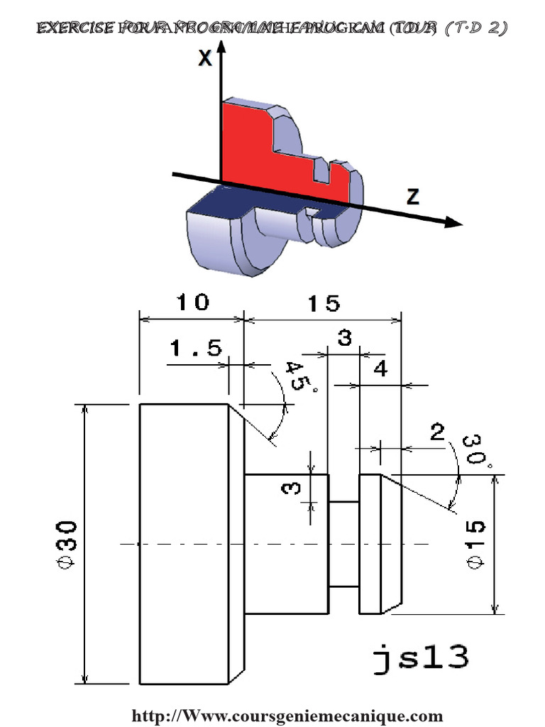 FANUC CNC Lathe Programming Exercise | PDF