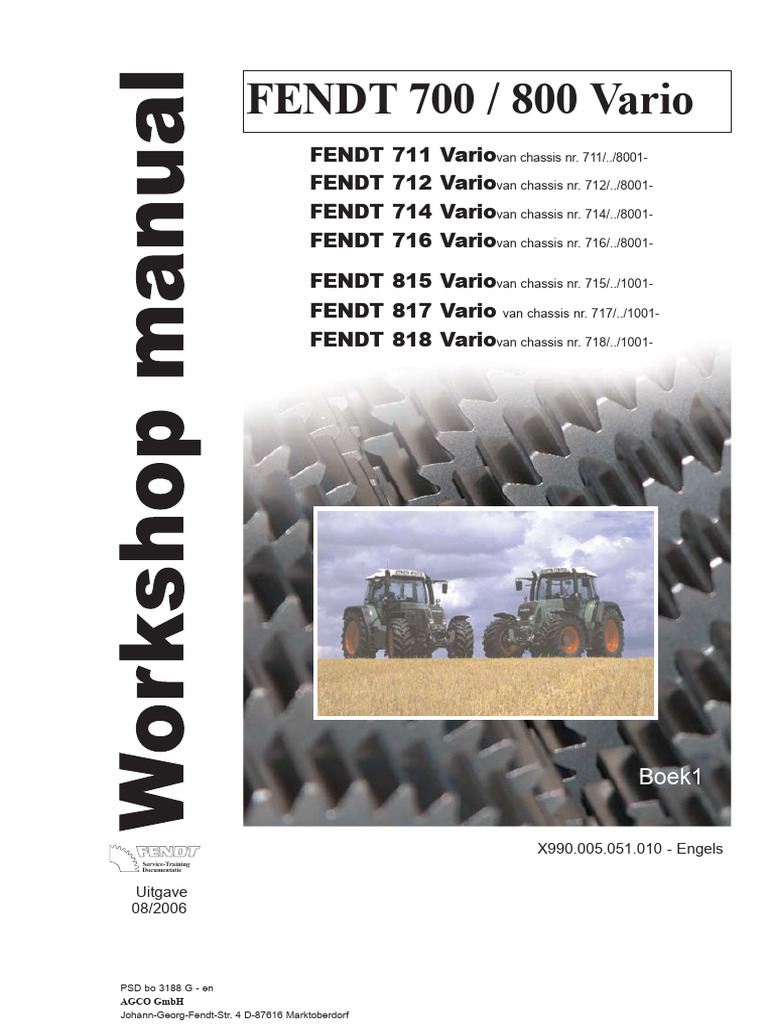 FENDT 815 VARIO TREKKER Service Reparatiehandleiding PDF | PDF